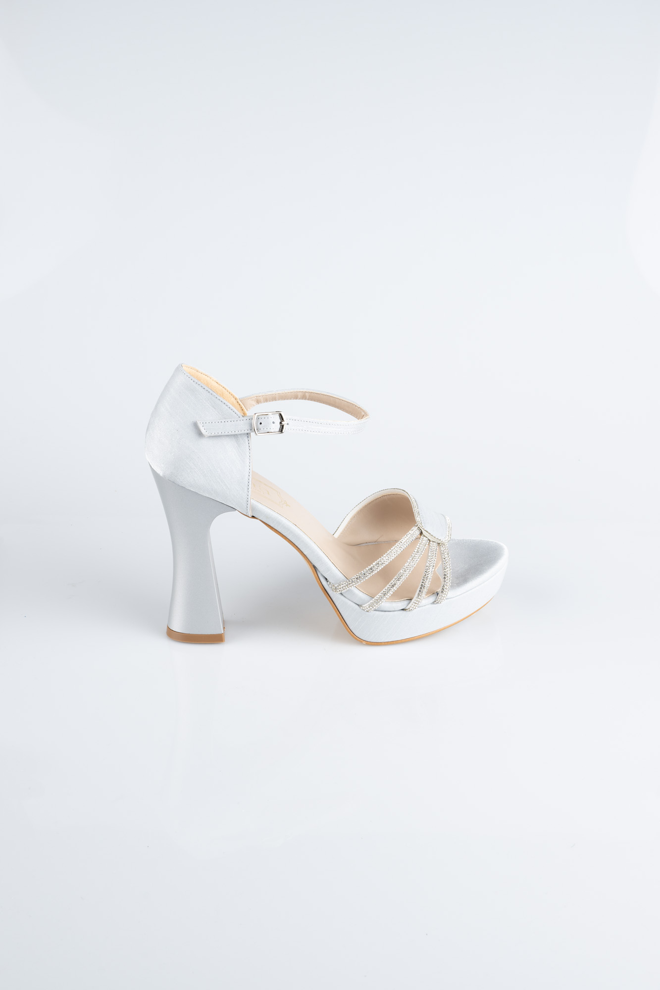Siyah Saten Platform Topuk Abiye Ayakkabı MJS3409 | Abiyefon.com